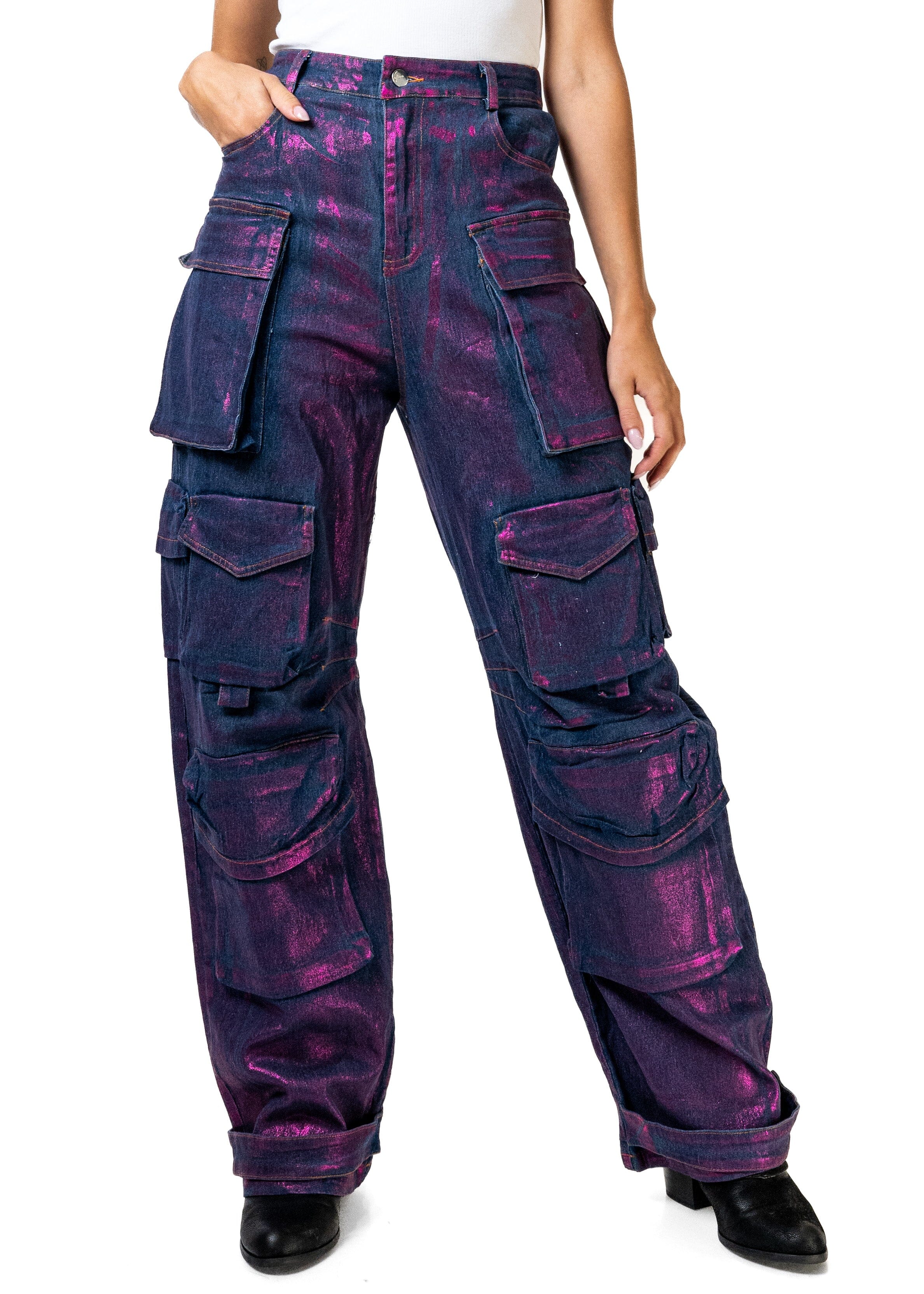 Metallic Painted Cargo Pants - Kate Hewko – Kate Hewko Canada
