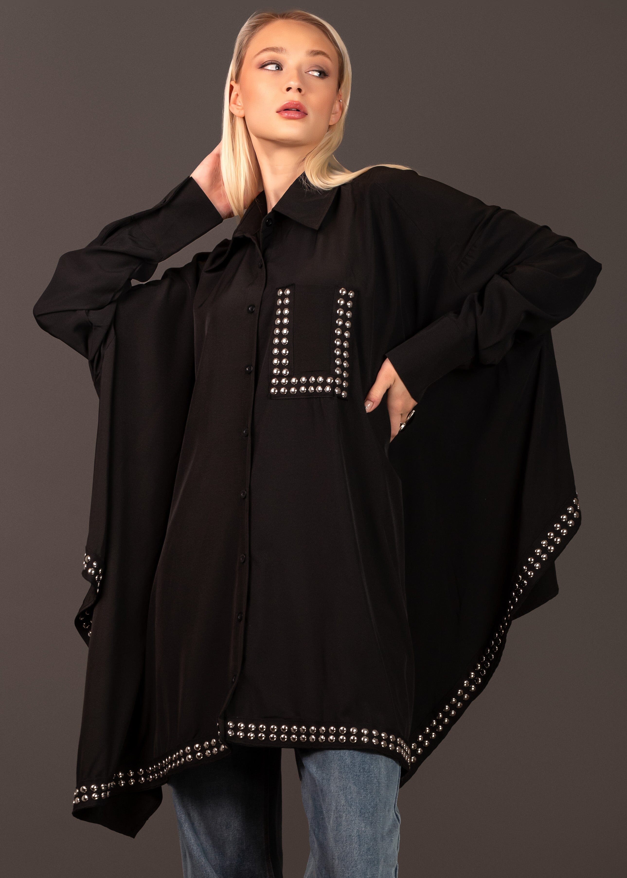 Studded Batwing Button Up – Kate Hewko Canada